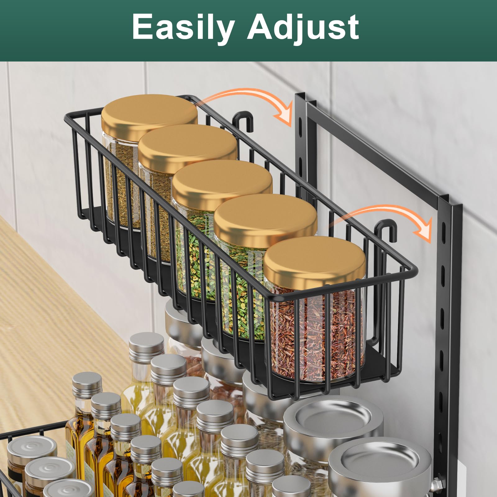 Beainbox Under Sink Organizer, Adjustable Metal Under Sink Storage, Put Out Sink Cabinet Organizer of Kitchen Bathroom