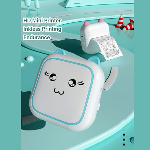 ELINP Bluetooth Mini Pocket Printer, Portable Thermal Printer with Printing Paper for Notes, Journal, Memo, Pictures, Photos, Journals, DIY,Study (Roseate)