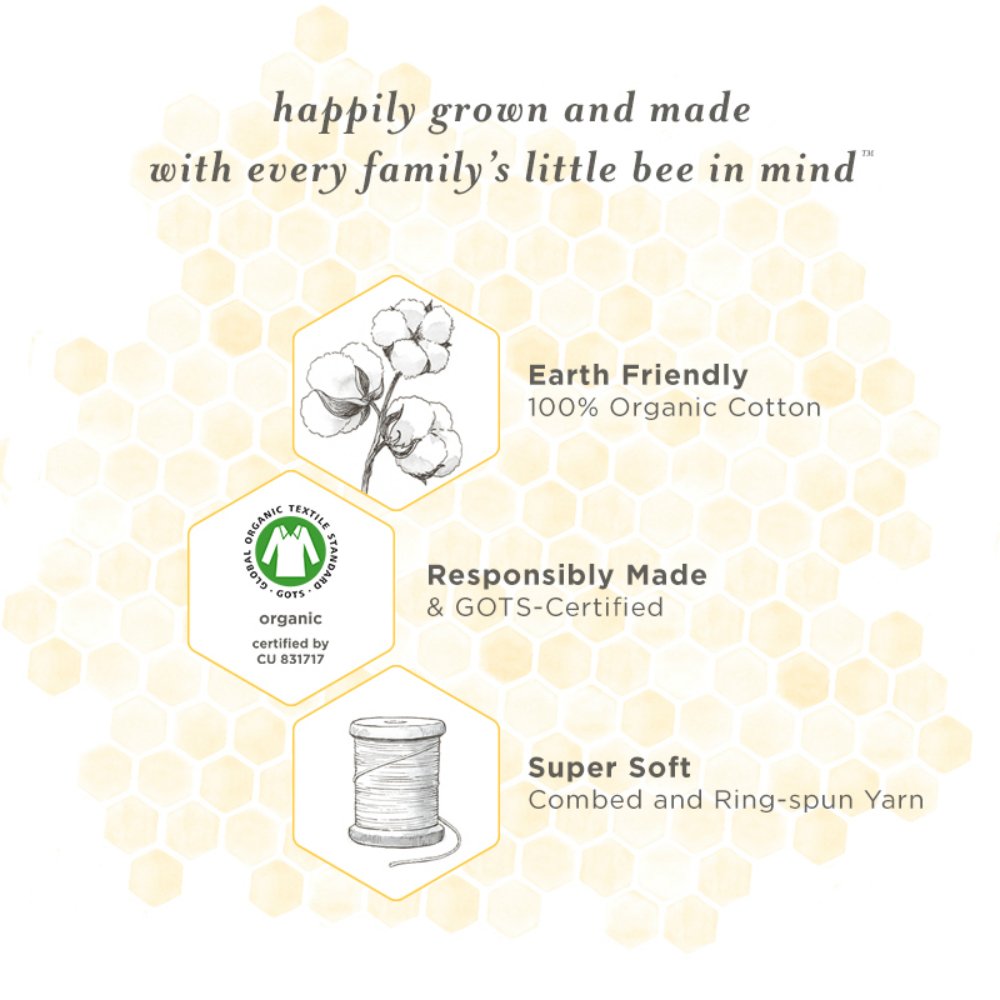 Burt's Bees Baby - Set of 2 Bee Essentials 1 Ply Blankets, 100% Organic Cotton (1 Solid + 1 Honeybee Print, Blossom) , 29x29 Inch (Pack of 2)