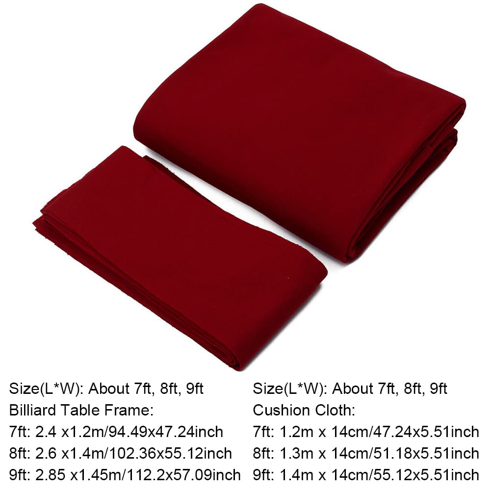 Billiard Pool Table Cloth,Faux Wool Pool Table Felt,with 6Pcs Cushion Cloth Strips,Snooker Sports Game Table Cloth,Pool Tablecloth for Bars/Clubs/Hotels Billiard Table(Blue,7ft)