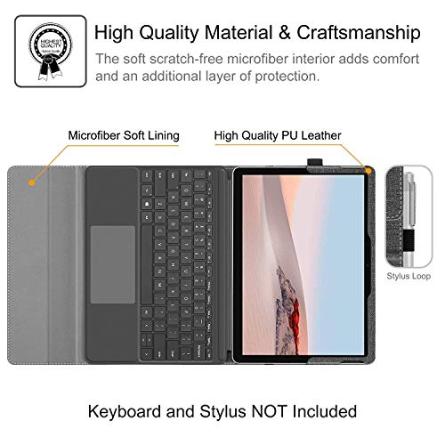 Fintie Protective Case for Microsoft Surface Go 3 2021 / Surface Go 2 2020 / Surface Go 2018 - Multi-Angle Portfolio Business Cover with Pocket, Compatible with Type Cover Keyboard (Gray)