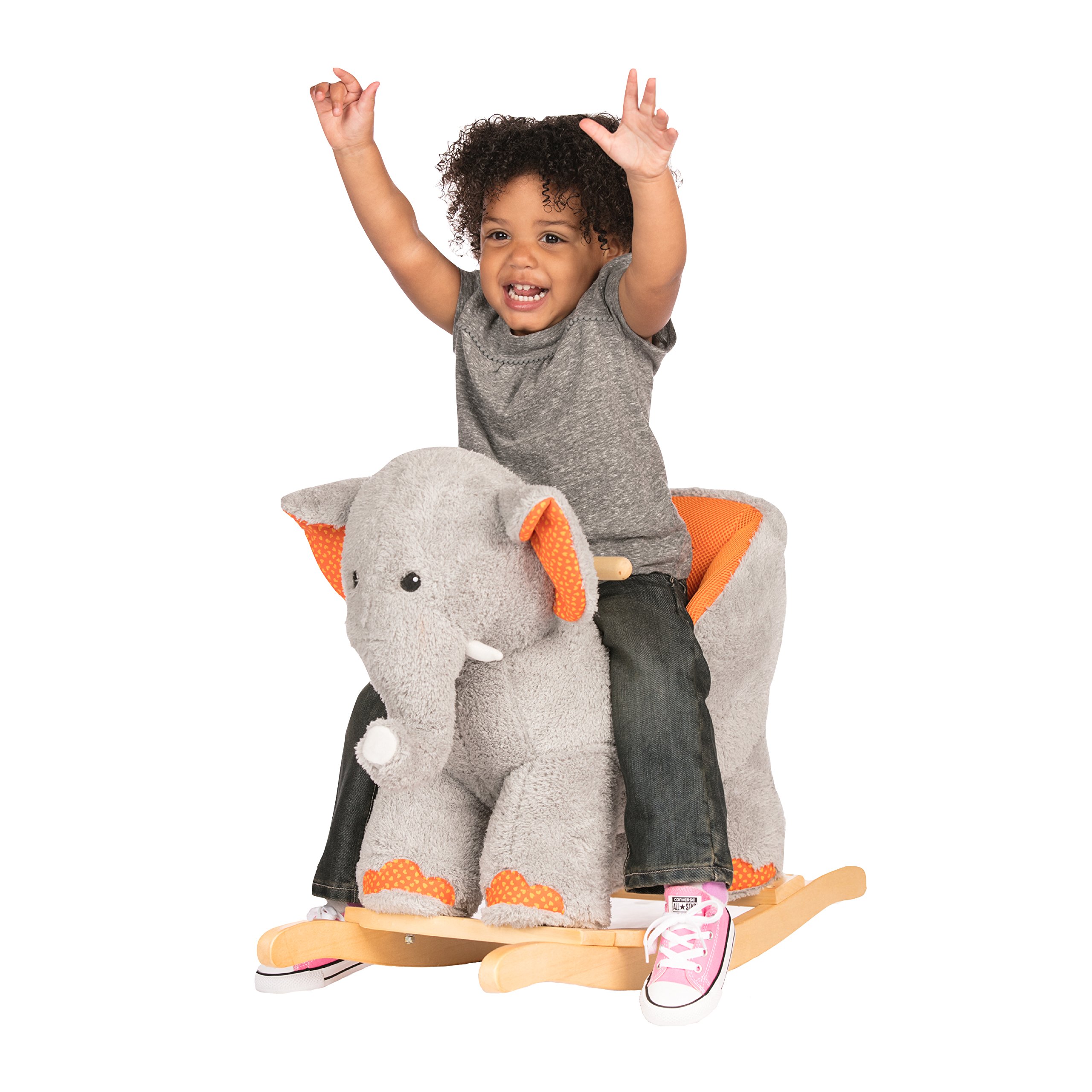 Rockin' Rider Ernie The Elephant Baby Rocker, Orange, Large