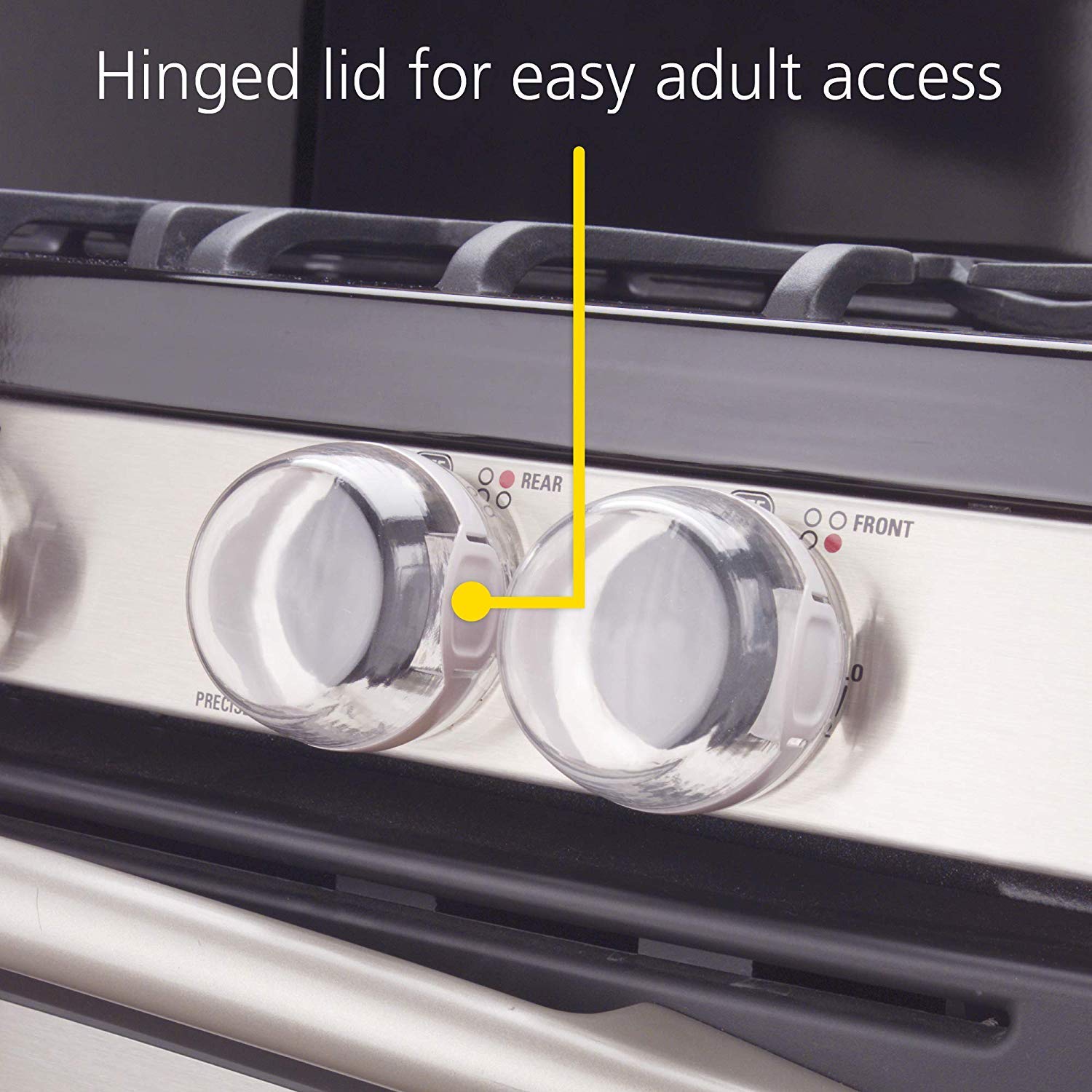 Child Proof Clear View Stove Knob Covers (Set of 5) - 2 Pack