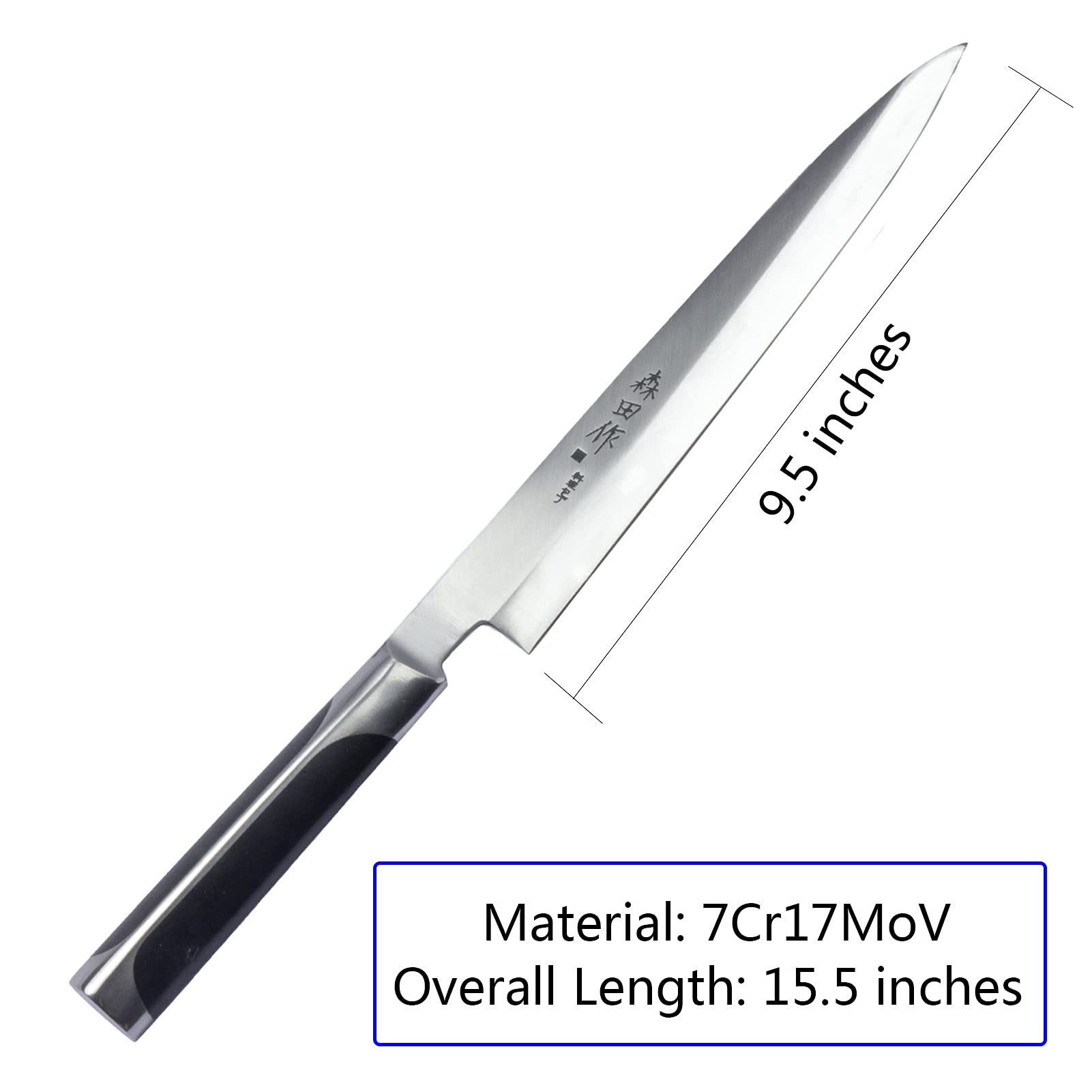 CHUYIREN Sushi Knife Sashimi Knife- 9.5 inch and 10.6 inch Stainless Steel Handle And Wenge Wood Handle