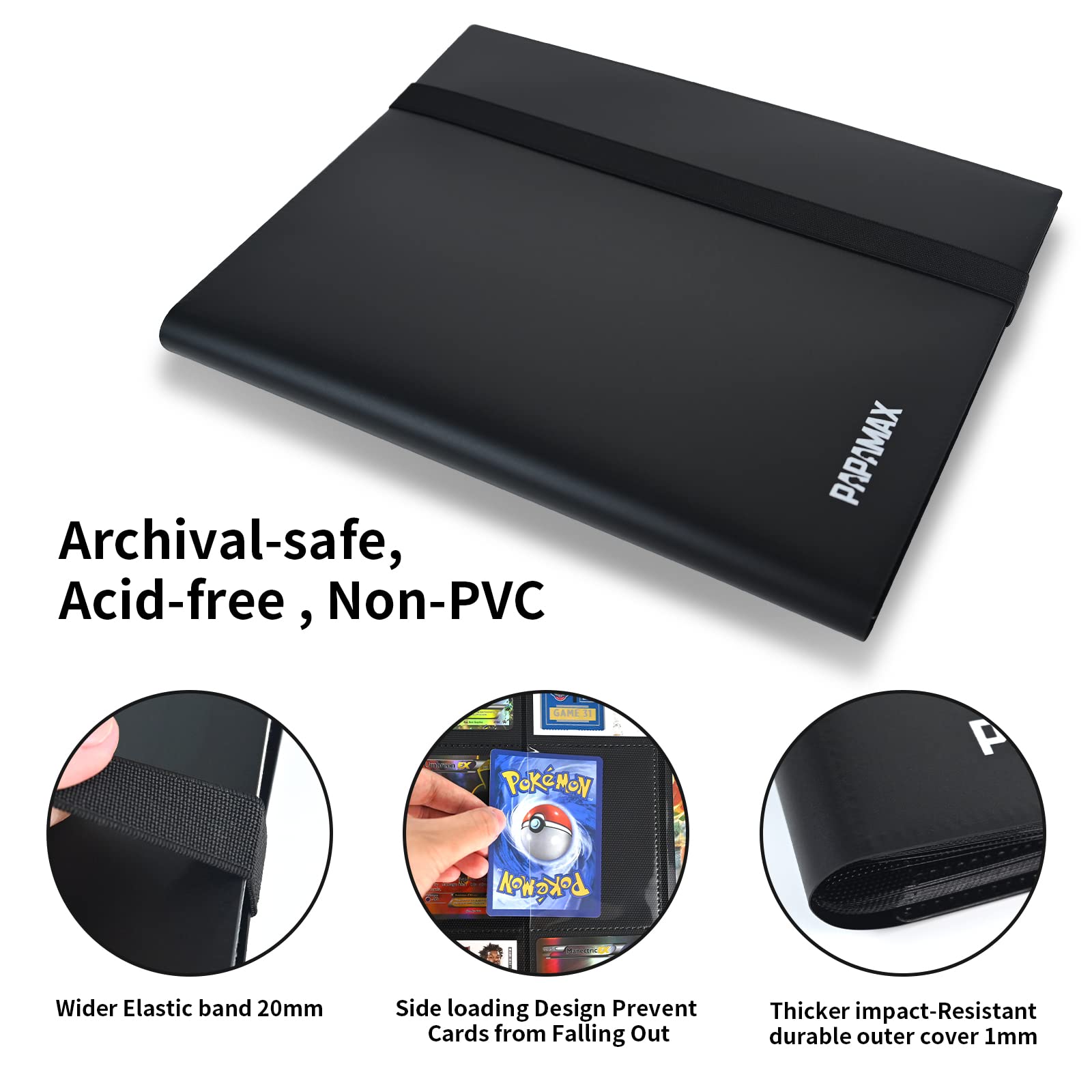 Binder - 9 Pocket Trading Card Binder Album Folder - 396 Side Loading Pocket Card Binder for TCG Sports Photo Cards