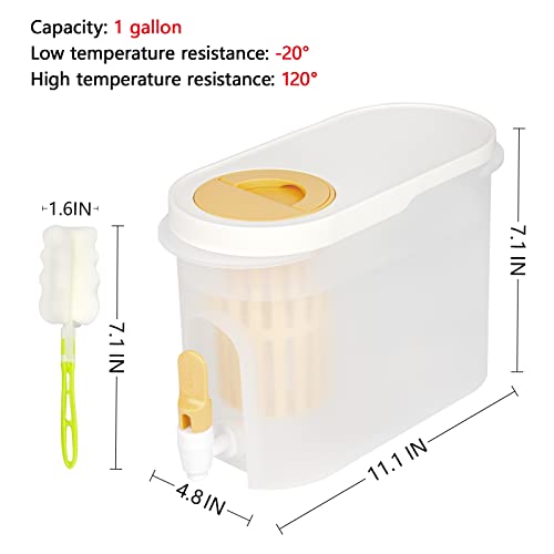 Plastic Drink Dispensers,3.9 Litre Fridge Water Lemonade Pitcher Beverage Juice Dispenser With Infuser Drink Containers With A Spigot For Parties