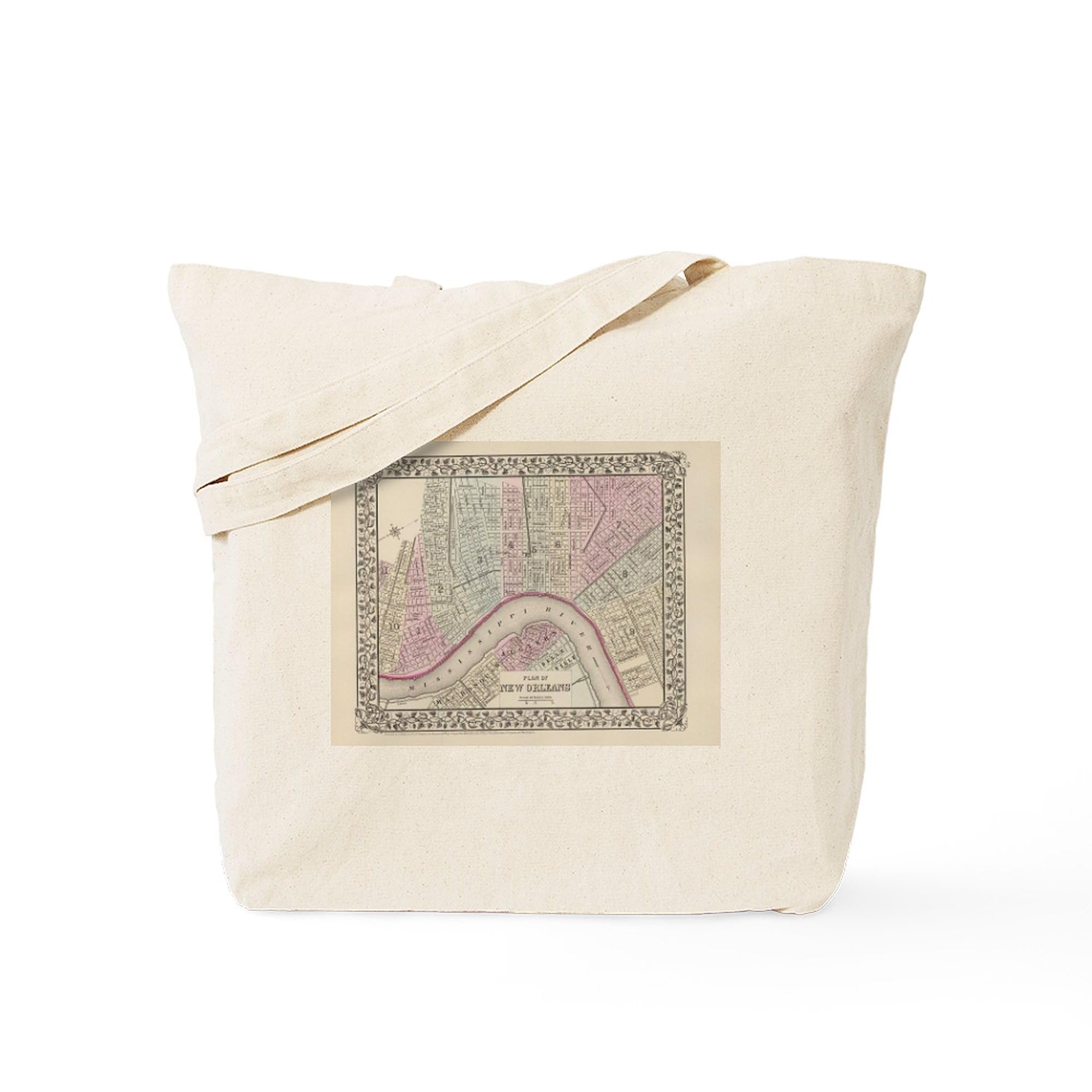 CafePress Vintage Map Of New Orleans (1880) Tote Bag Canvas Tote Shopping Bag