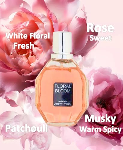 META-BOSEM Floral Bloom, Women Perfume Eau de Parfum Natural Spray Fragrance - Fresh Floral Scent - Flowery Vanilla Notes - Holiday Gift - for All Day Use - a Classic Bottle, 3.4 Fluid Ounce/100Ml