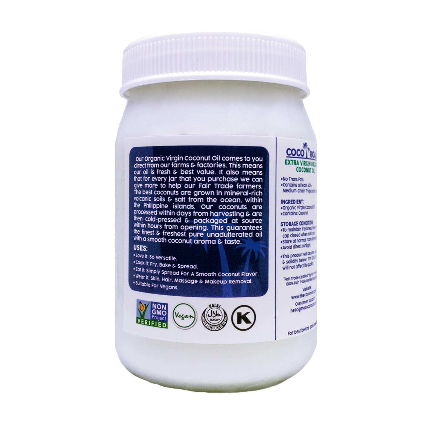 Coco Road Organic & Fair Trade Virgin Coconut Oil (15 Fl Oz)