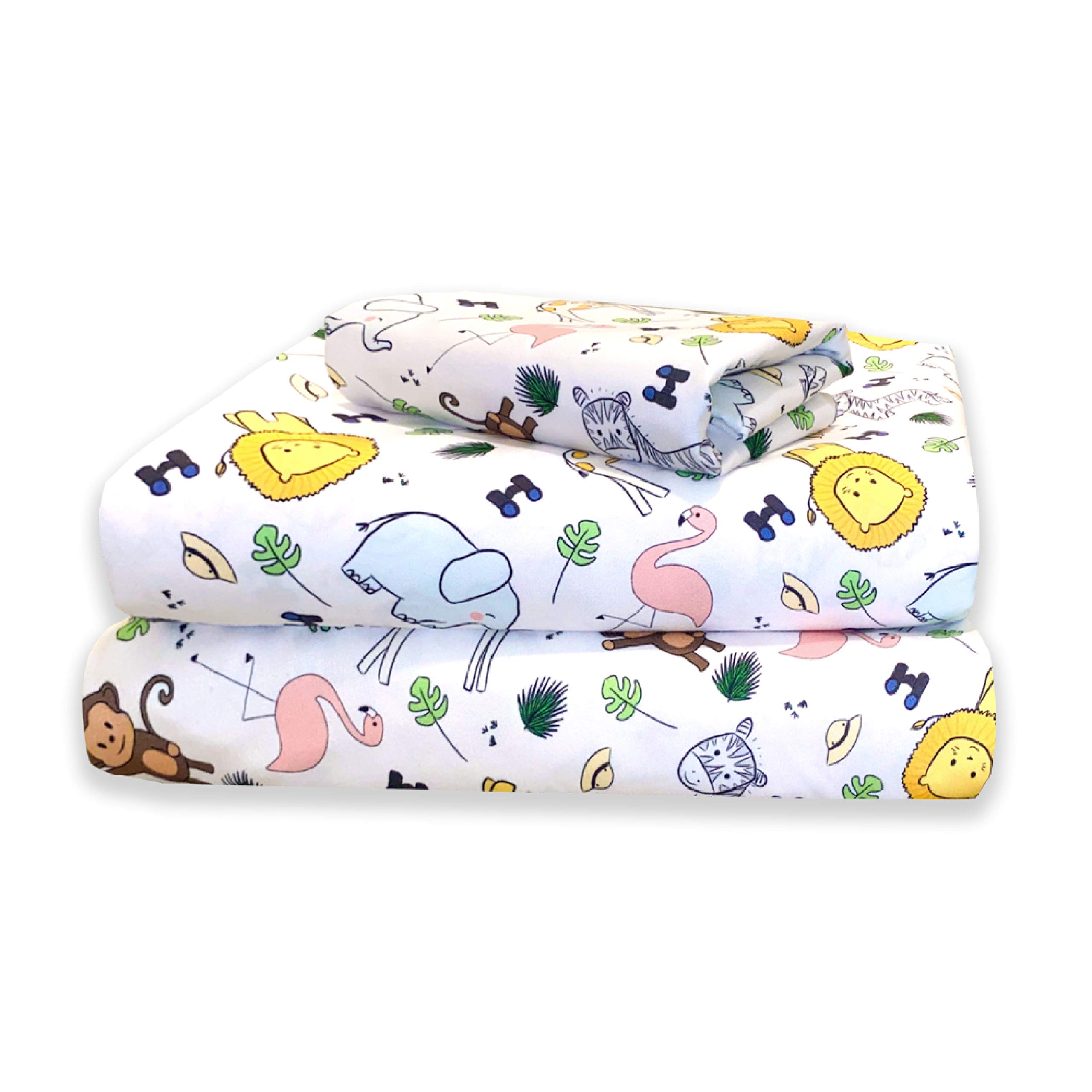 Little Sleepy Head Bed Sheets Twin Safari Set for Kids, Soft Lightweight Microfiber Bedding