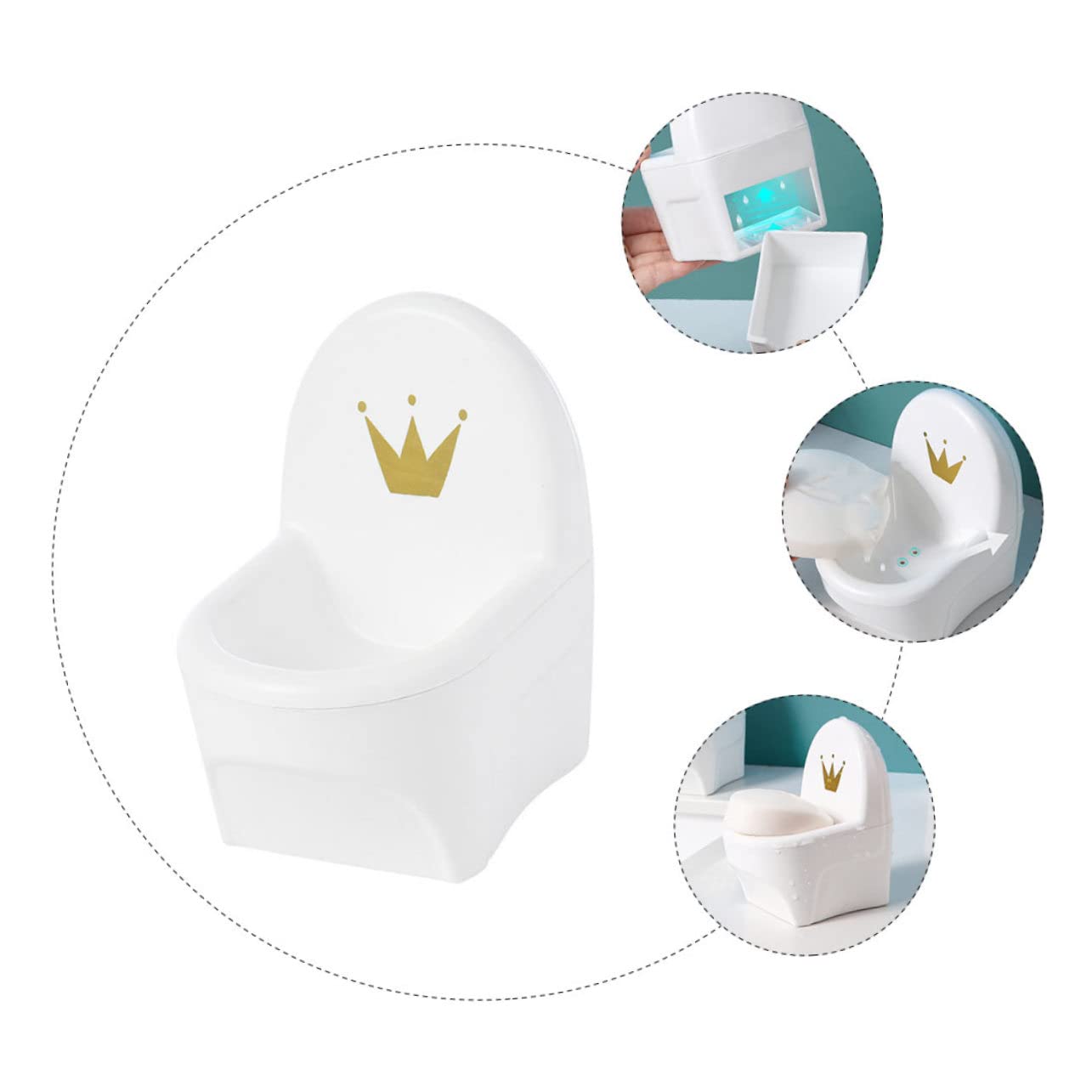 Cabilock 1pc Box Toilet Soap Box Bathroom Soap Case Plastic to Go Containers Soap Case Holder Soap Drainer Stair Basket Bath Sponge Bar Soap Dish Soap Storage Pp Cartoon White Storage Rack