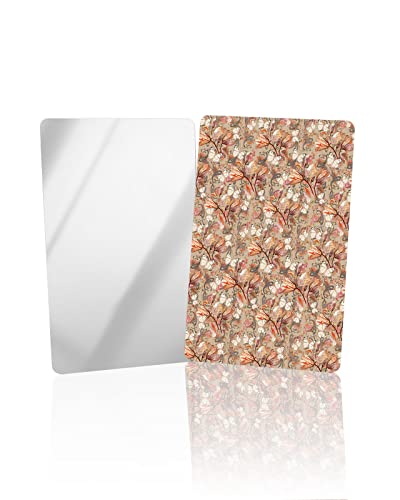 Carosoffe Spring Floral Small Compact Mirror for Purse, Butterfly Vintage Tulip Flower Botanical Travel Makeup Mirror for Women Men, Rectangular Handheld Compact Pocket Mirror 1 PCS