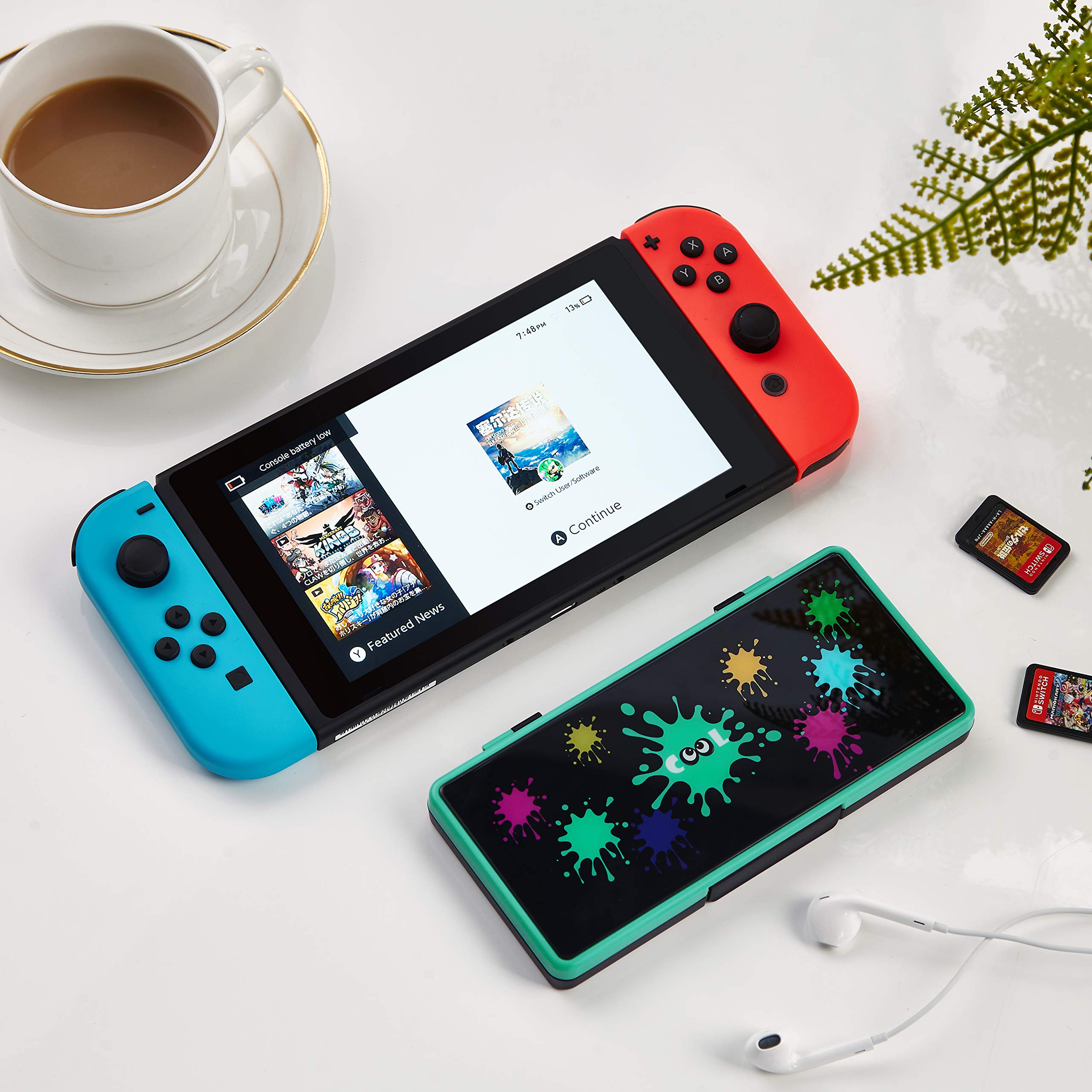 IINE Game Card Case for Nintendo Switch Game Card or Micro SD Cards, with 16 Game Card Slots, 2 Micro SD Card Slots Shockproof Water Resistant Card Holder Carrying Storage Box (Black)