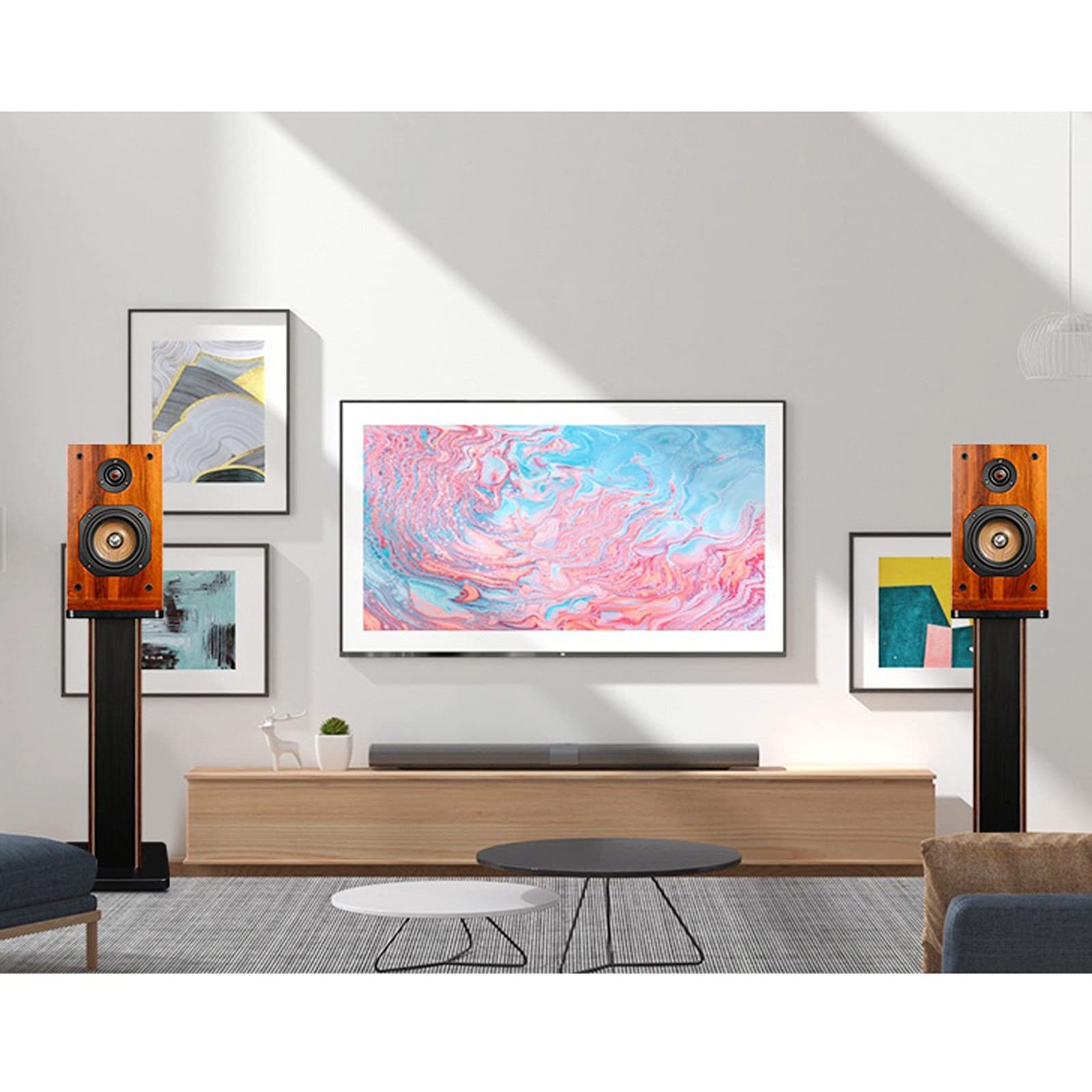 Bookshelf Speaker Stand, Compatible with Bose JBL Hivi Sony Audio Stand, Fo Surround Sound Home Theater, 31.5in, MDF, Sand-fillable Design (Size : 80cm)