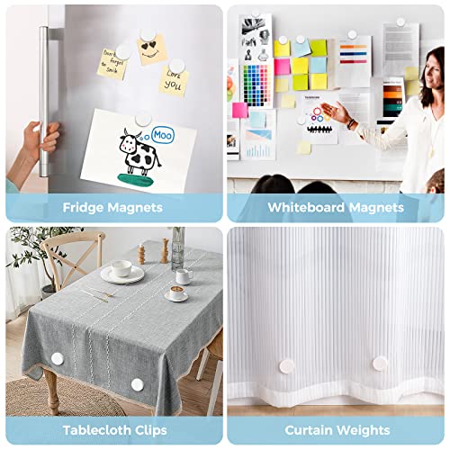 Magnetic Shower Curtain Weights, Silicone Covered Rustproof Shower Curtain Liner Weights with Anti-slip Design, Heavy Duty Outdoor Curtain Weights for Tablecloth, Drapery, Flag - 4 Pairs(Pack of 8)