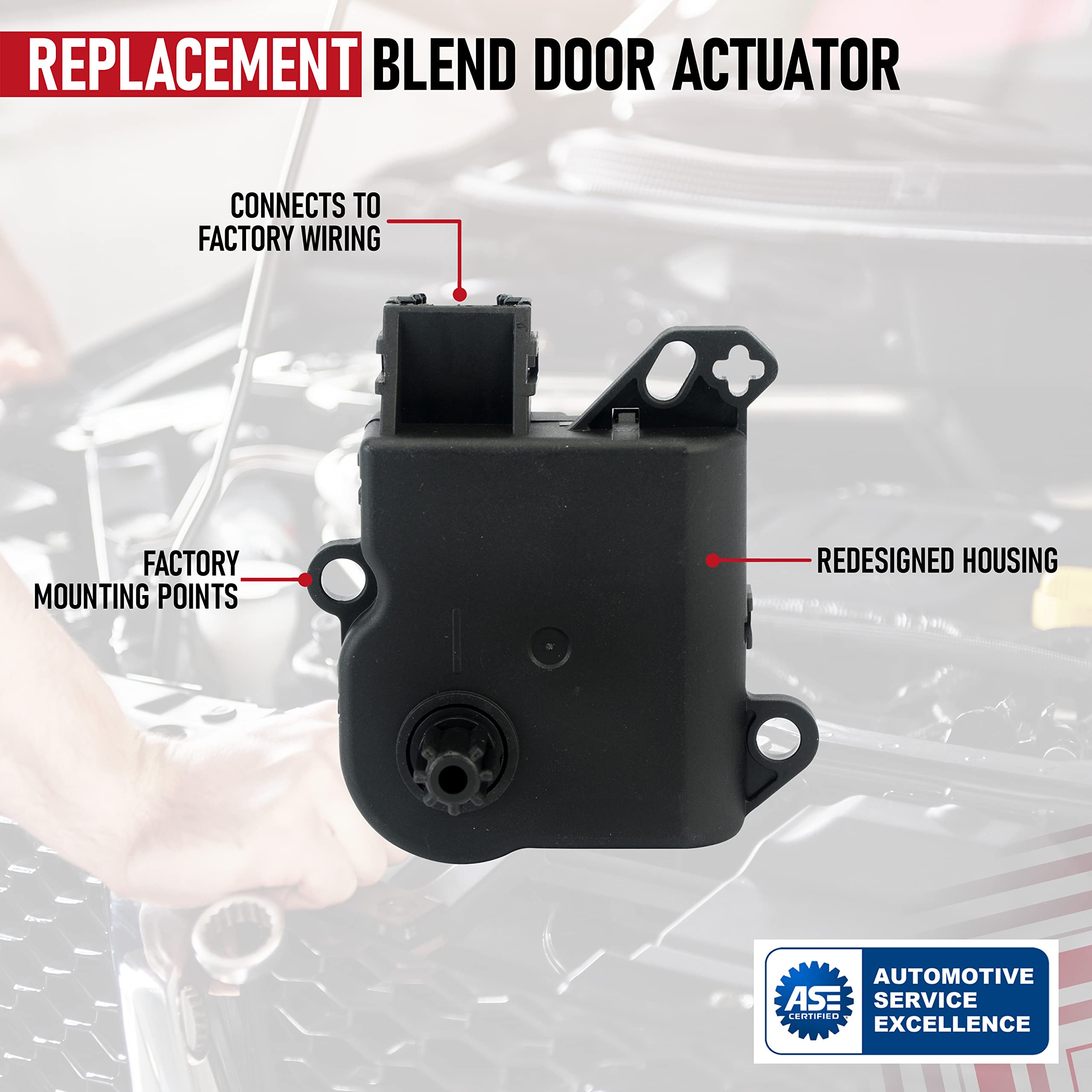 Blend Door Actuator - Replaces YH-1779, AA5Z-19E616-C, 604-234 - Compatible with Ford & Lincoln Vehicles - Explorer 2011-2017, Flex 2011-2016, Taurus 2008-2017, MKS and MKT 2011-2015