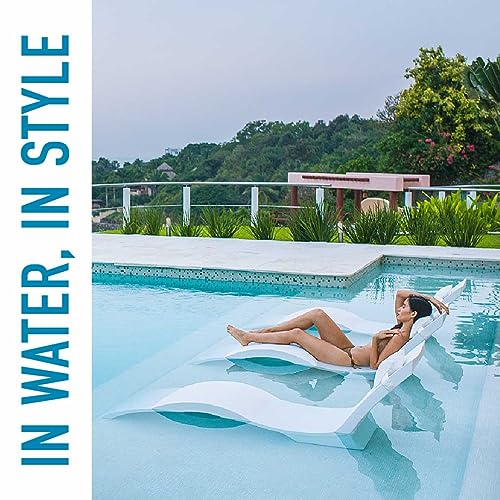 Ledge Lounger - Signature Chaise Deep - Inside Pool & Sun Shelf Lounge Chair - Designed for Deep Shelves 10”-15” - Compatible with All Pool Types - Poolside & Sun Deck Tanning - Set of 2 - Dark Blue