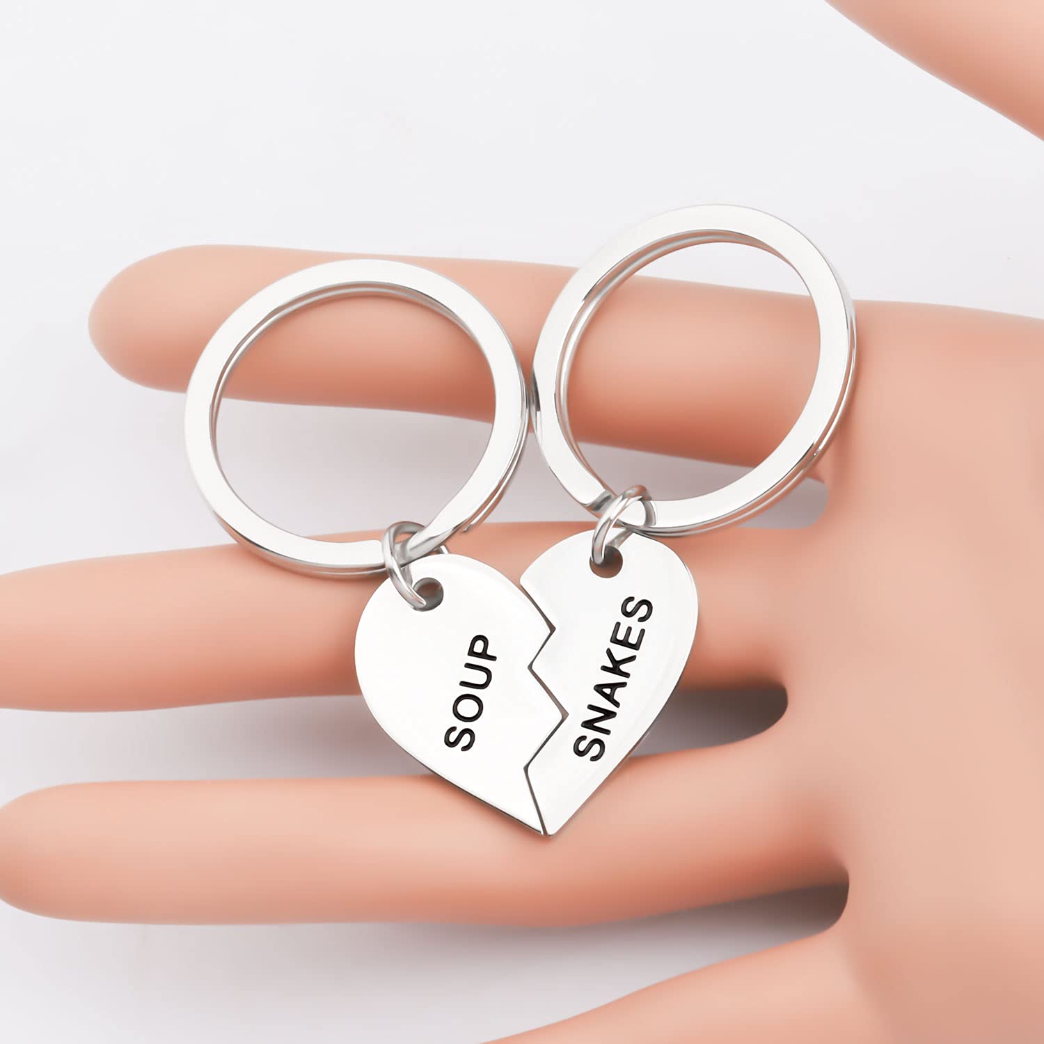 BLEOUK Office Themed TV Show Inspired Couple Gift Soup Snake Couple Keychain Set (Soup Snake)