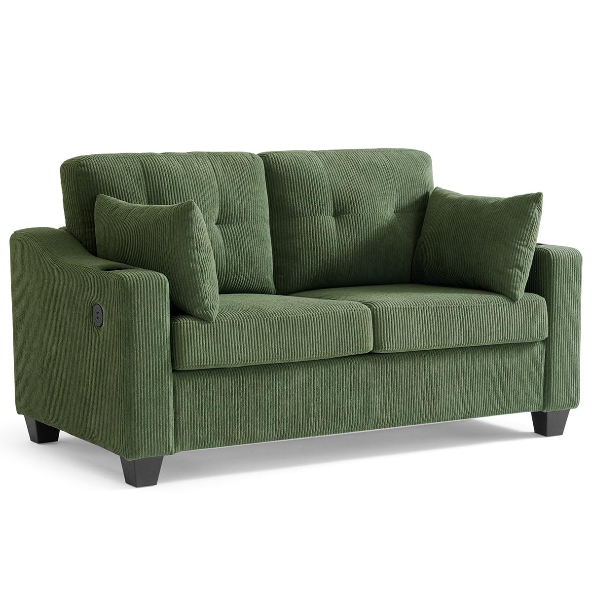 CHIC HOUSE Pull Out Sofa Bed, Full Size Sleeper Sofa, 2-in-1 Convertible Corduroy Couch with USB Charging, Memory Form Couch for Living Room, Apartment and Small Space