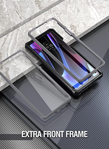 Poetic Guardian Series Case Designed for Motorola Edge Plus 5G 6.7" (2022) / Edge+ 5G UW (2022), Model # XT2201,Full Body Hybrid Shockproof Bumper Cover with Built-in Screen Protector, Black/Clear