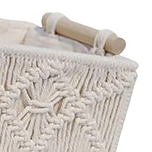DEPILA Rope Woven Storage Basket, Boho Decor for Home Tabletop Desktop Decoration, L Newsstand