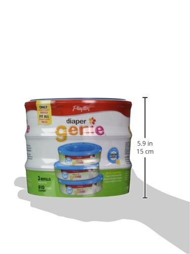 Playtex Diaper Genie Refill (810 Count Total - 3 Pack of 270 Each)