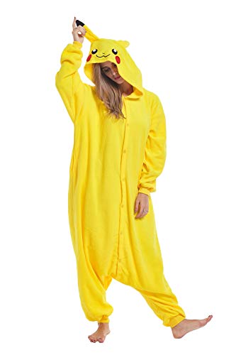 Sqlszt Animal Adult Onesie One Piece Cosplay Pajamas Jumpsuit Costume for Women Men Halloween christmas M Yellow