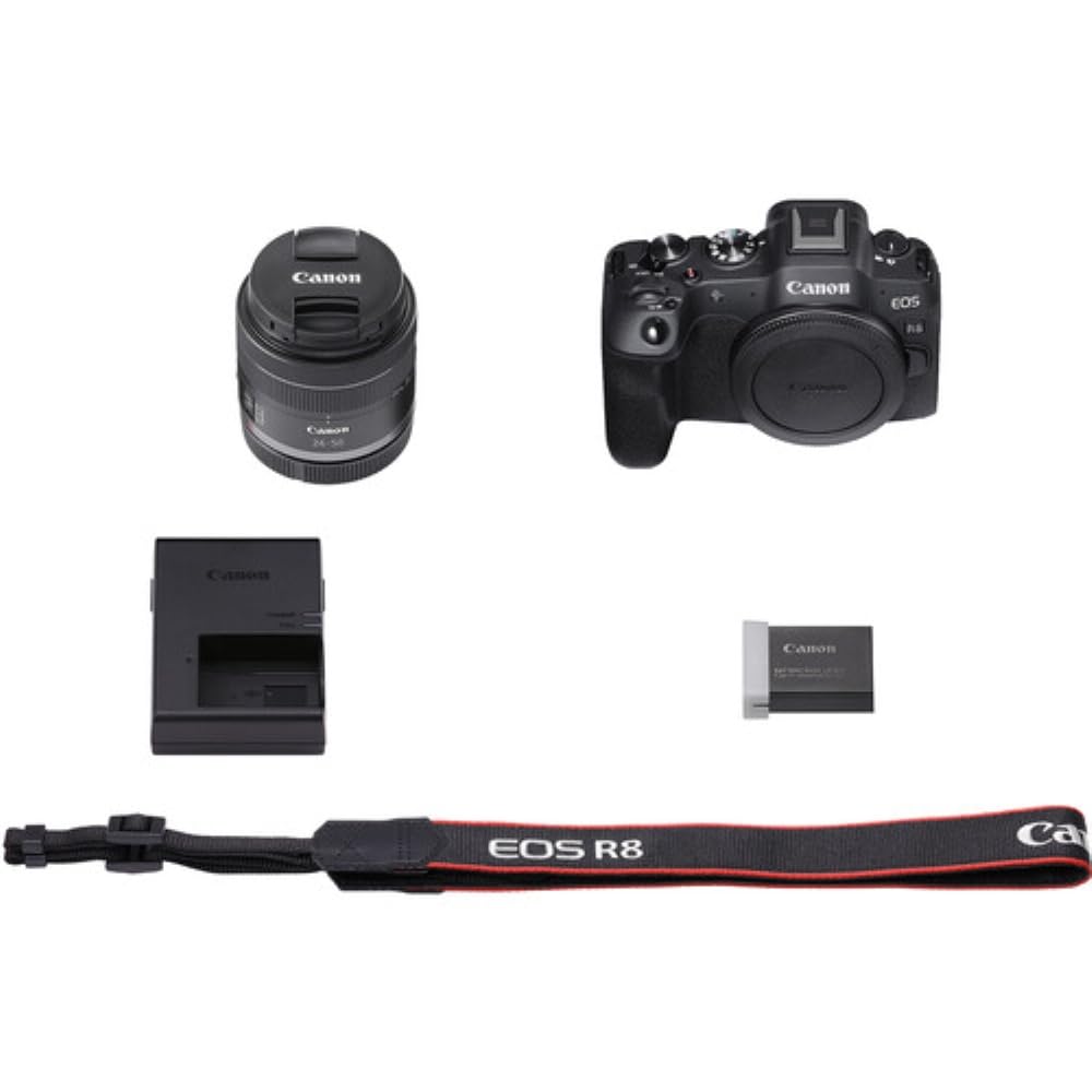 Canon EOS R8 Mirrorless Camera with RF 24-50mm f/4.5-6.3 is STM Lens + 64GB Extreme PRO Memory Card + Camera Case with Rain Cover (3 Items)