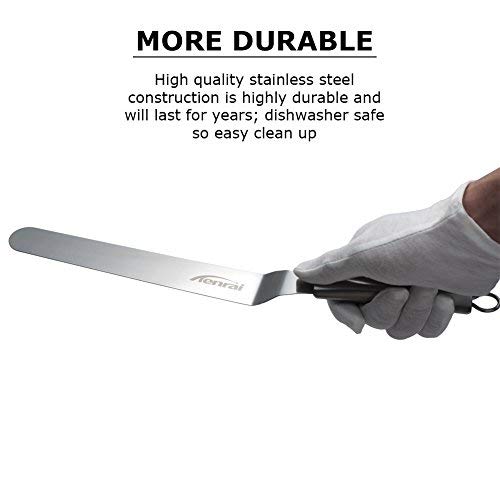 Tenrai Metal Icing Spatula Set Stainless Steel Cake Knife Offset Professional Tool for Decorating Cakes (Length: 6 8 10 Inch, Silver)