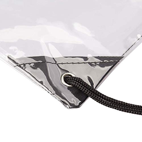 HAOGUAGUA 2 Pieces Clear Drawstring Bags, Waterproof Small Clear Bag for Stadium Colleges Sport Event Work Concert Security Approved