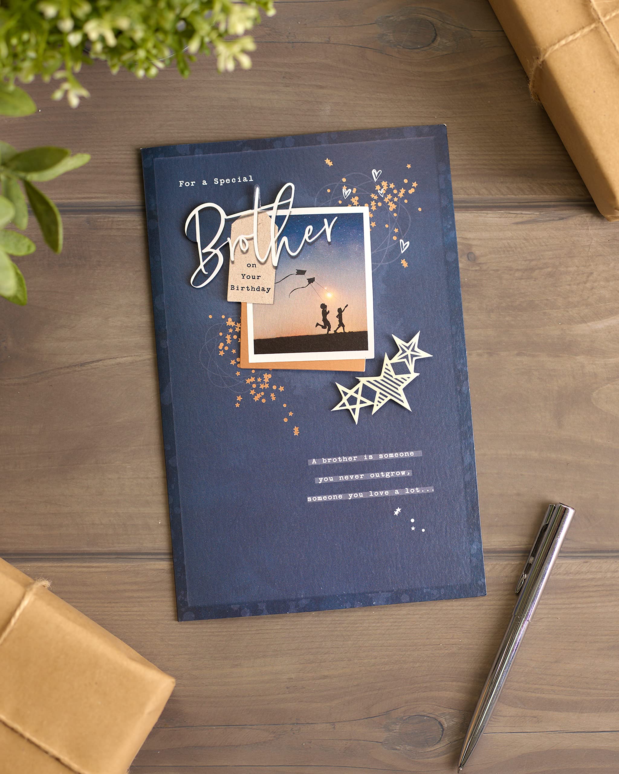 UK Greetings Birthday Card for Brother - Sentimental Design, Black, 149mm x 229mm
