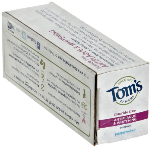 Tom's of Maine, Fluoride Free Antiplaque & Whitening Toothpaste - Peppermint, 1 Ounce