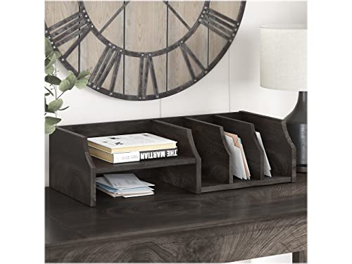Bush Furniture Key West Universal Desktop Organizer with Shelves, 27W, Dark Gray Hickory