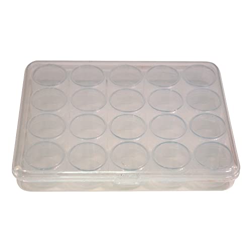 PMC Supplies LLC 20-in-1 Plastic Storage Container Jewelry Bead Small Gemstone Findings Watch Battery Organizer