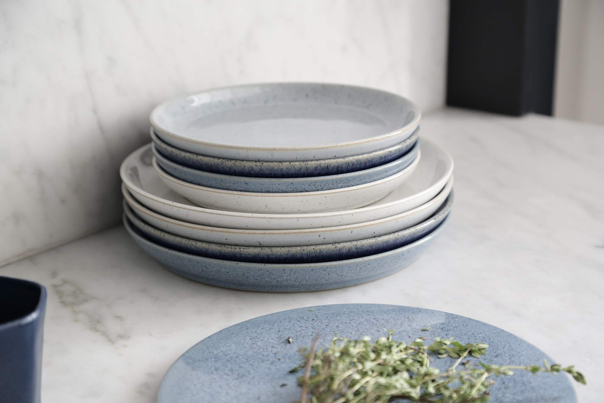 Denby Studio Blue 4 Piece Small Plate Set, 17.5 centimeters
