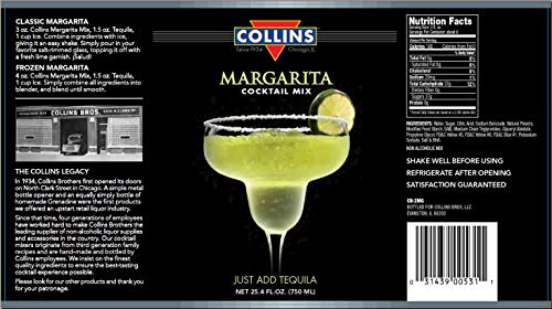 Collins Margarita Mix | Made With Lime, Lemon and Orange Juice With Natural Flavors | Cocktail Recipe Ingredient, 32 fl oz