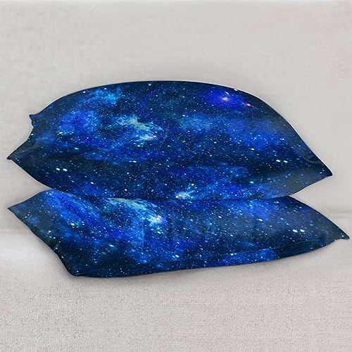 Deep Space Satin Pillow Cases Silk Satin Pillowcase for Hair and Skin Standard Set of 2 Super Soft Silk Pillowcase with Envelope Closure (20x26 in)