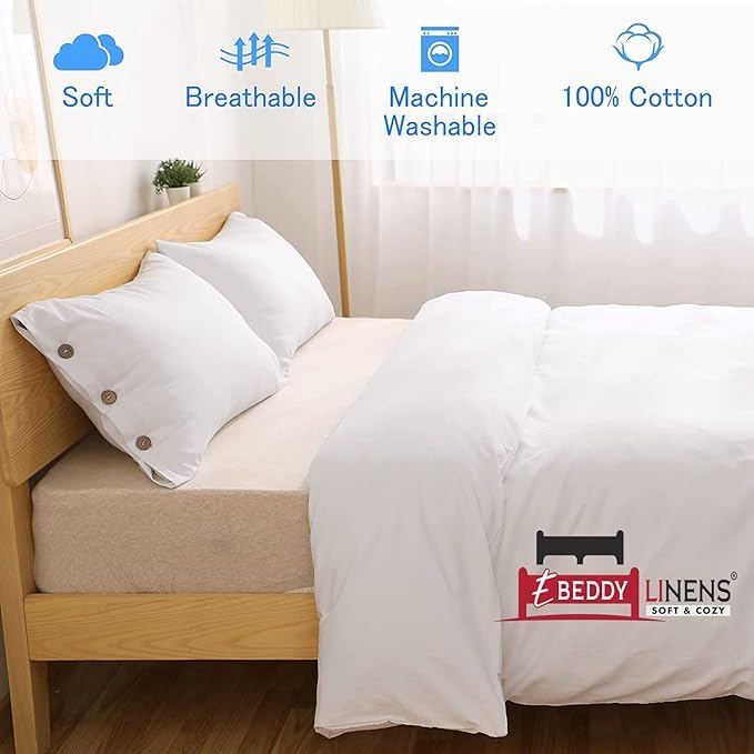 eBeddy Linens Luxury Taupe Duvet Cover Set King XL 116x98 Size 800 TC Certified Egyptian Cotton Luxury Soft & Breathable Comforter Cover and 2 Pillow Sham with Button Closure & Corner Ties