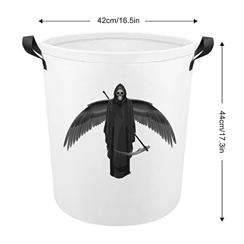 Death Grim Reaper Large Laundry Basket Hamper Bag Washing with Handles for College Dorm Portable