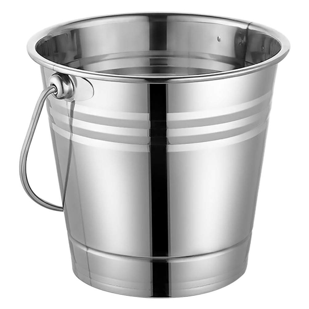 DOITOOL Stainless Steel Ice Bucket Small Metal Buckets Champagne Wine Bucket Small Pails with Handles for Party Favors Candy Centerpieces Bar Supplies Without Borneol