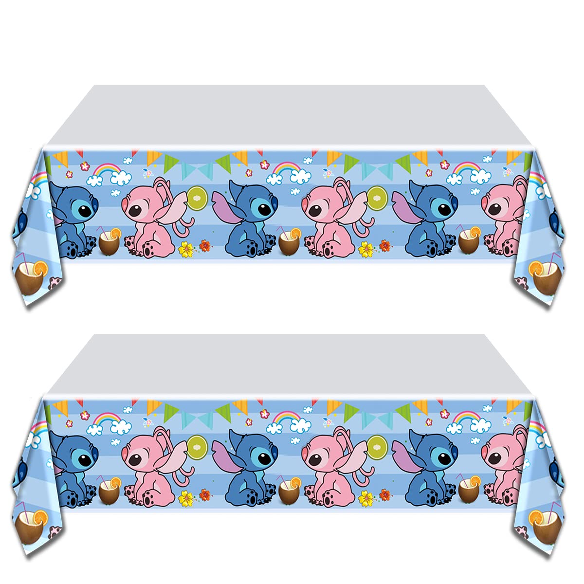 GeRRiT 2Pcs Stitch Party Tablecloths,Stitch Birthday Party Supplies,Stitch Birthday Decorations, Blue