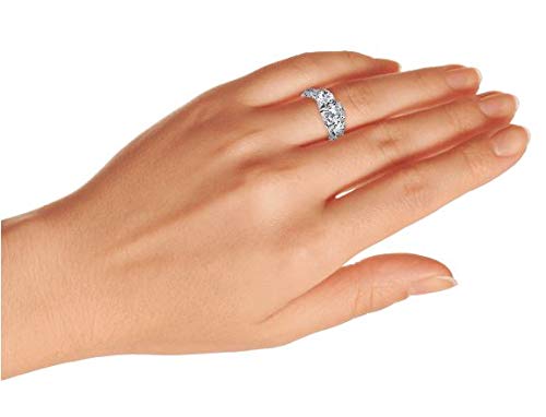 Bling Jewelry 925 Silver Past Present Future 3 Stone CZ Engagement Ring ,8