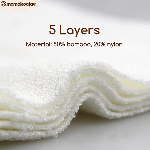 Mama Koala 2.0 Baby Cloth Diapers with 6 Inserts Bundle(Seashore), with 5-Layer Bamboo(No Microfiber) Inserts, 6pcs