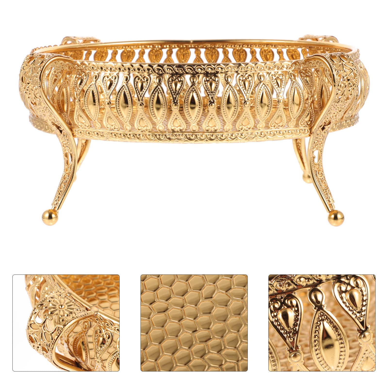 Cabilock 3 Pcs Metal Fruit Plate Appetizer Plates Buddhist Fruit Tray Gold Candy Footed Dessert Plates Snack Plates Dessert Tray Salad Containers Candy Dish Serving Dish Paper Cup The Gold