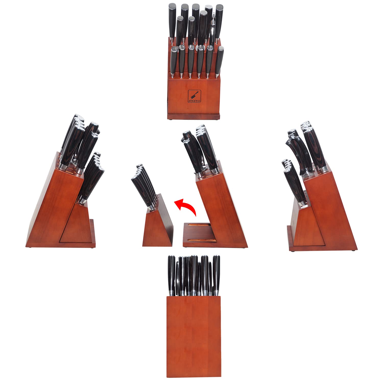 imarku Knife Set, 16PCS Professional Kitchen Knife Set with Block, Knife Sets for Kitchen with Block and Sharpener, Japan Steel Chef Knives Set for Kitchen, Ideal Gifts for Men Women