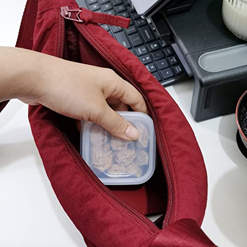 defutay 3 PCS Mini Food Storage Container,Leakproof Plastic Condiment and Sauce Containers with Lids