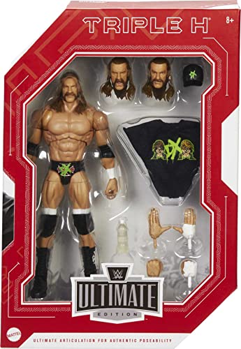 Mattel WWE Triple H Ultimate Edition Fan TakeOver Action Figure with ultimate articulation, life-like detail, and accessories, 6-Inches