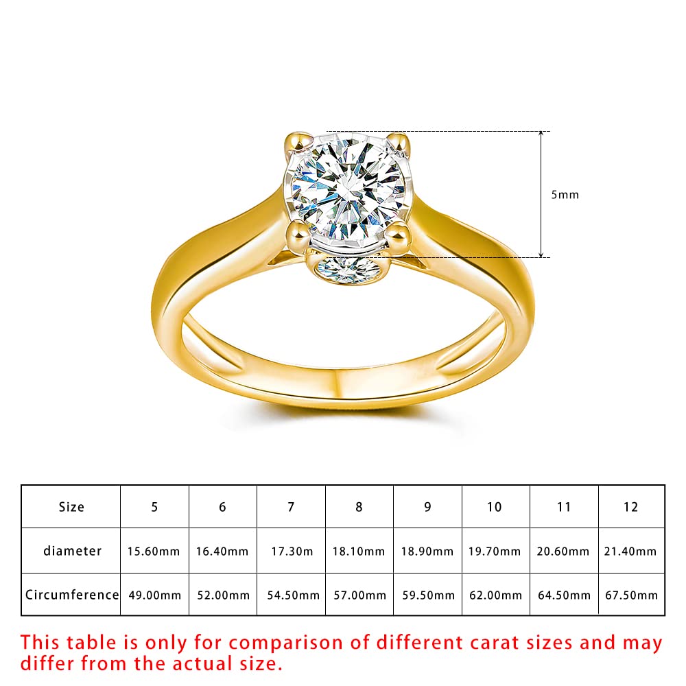 Beyond Brilliance 1.00 Carat Diamond,Prong set Engagement Ring In 14K Yellow Gold. (I-J, I2-I3) Natural Diamond Engagement Ring For Women, Gift Box Included