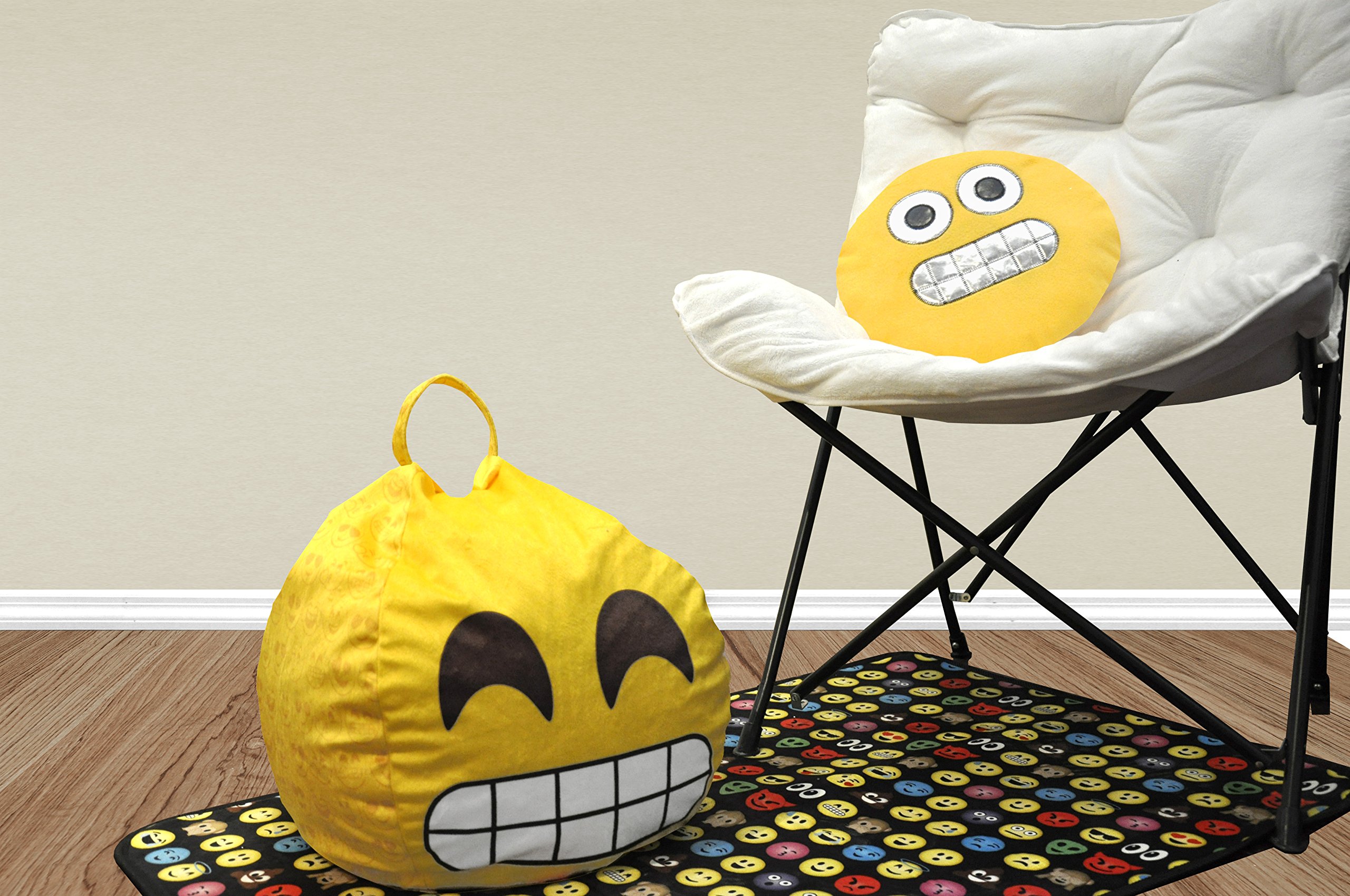 Emoji Pals Flawless Bean Bag with Handle, Yellow, 55"