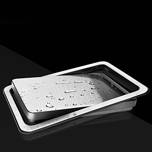 Gazechimp Recessed Garbage Cover,360° Rotating Flap,Decoration Recessed Counter Top Stainless Steel Balance Flip for Restaurant Office Bedroom, Rectangle Silver